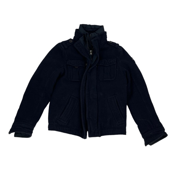 Abercrombie & Fitch | Jackets & Coats | Aberocrombie And Fitch Jacket Mens Small Blue Wool Blend ...